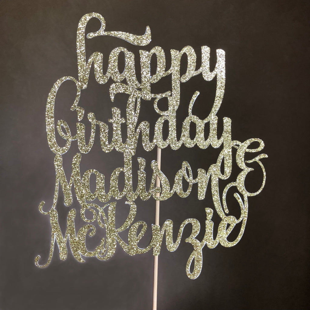 Custom Happy Birthday Cake Topper – Hunter & Honey